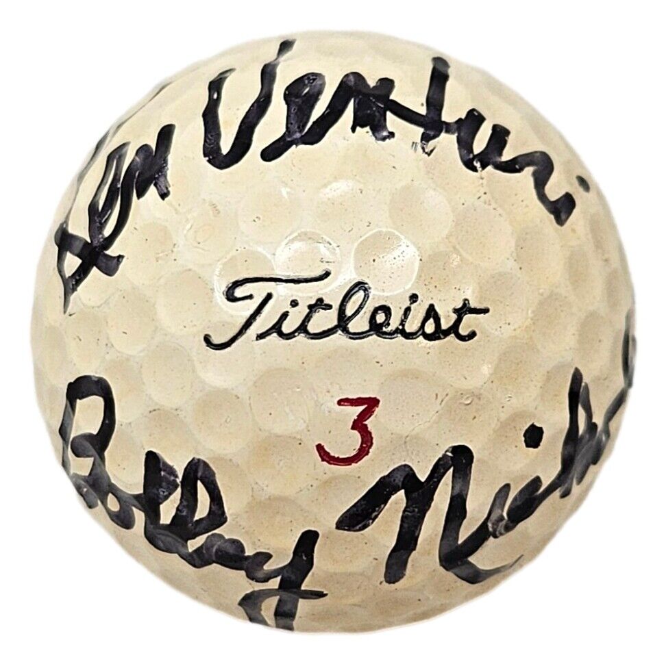 Arnold Palmer Ken Venturi Bobby Nichols Signed Titleist 3 Golf Ball BA ...