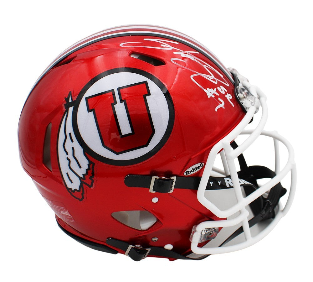 Steve Smith Sr. Signed Utah Utes Speed Authentic Red NCAA Helmet ...
