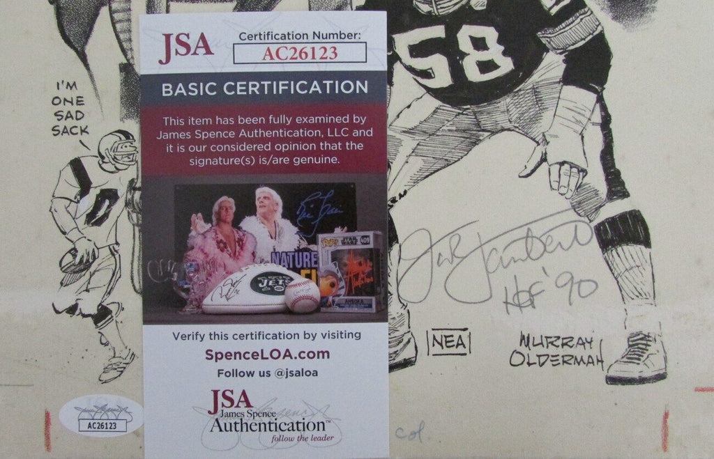 Jack Lambert HOF Autographed 8.5x13 Orig Olderman Drawing 1/1 Steelers ...