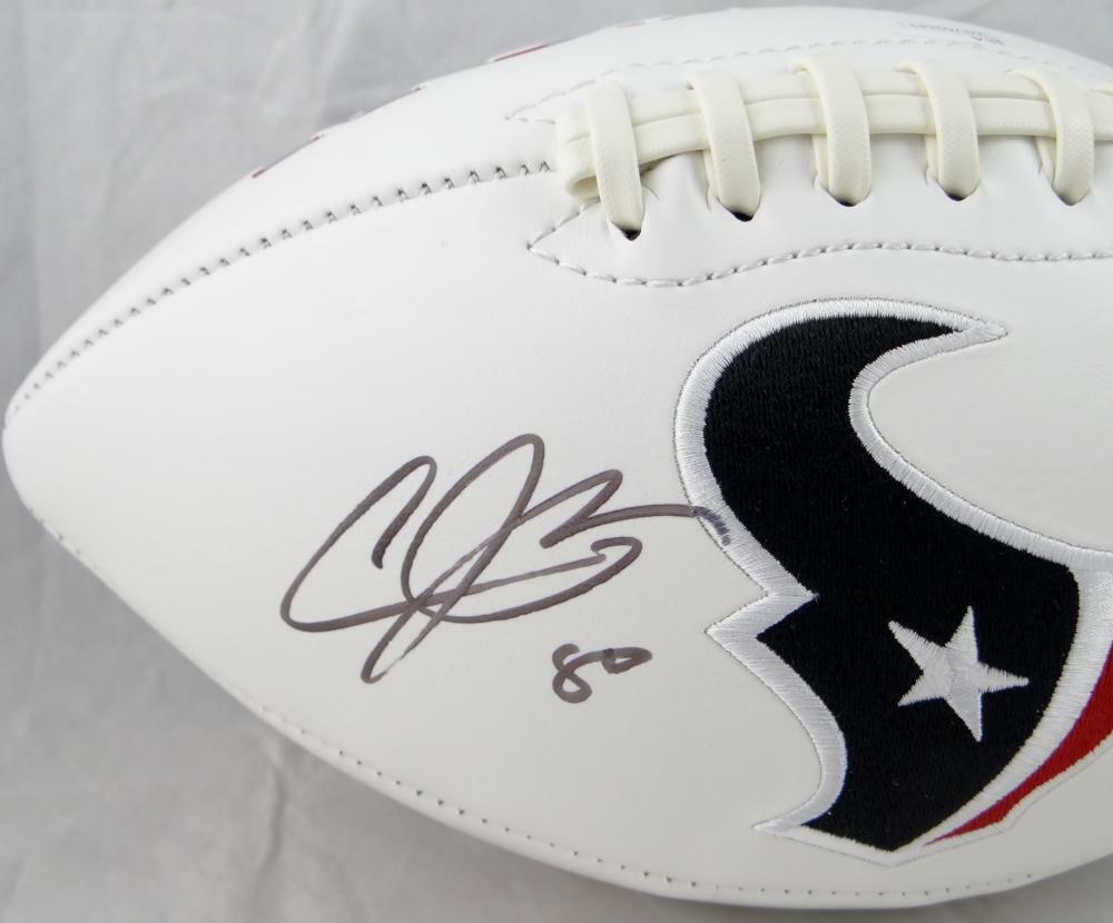 Andre Johnson Autographed Houston Texans Logo Football- JSA W Authenti ...