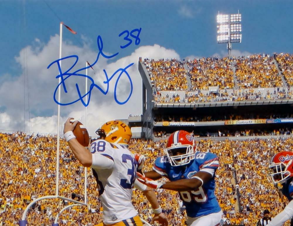 Brad Wing Autographed LSU Tigers 8x10 TD Run Photo- JSA Witnessed Auth ...