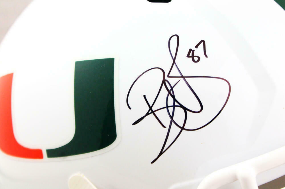 Reggie Wayne Autographed Miami Hurricanes F/S Speed Helmet - Beckett W ...