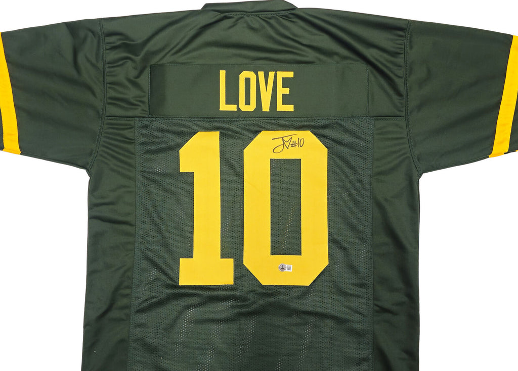PACKERS JORDAN LOVE AUTOGRAPHED GREEN THROWBACK JERSEY BECKETT WITNESS ...