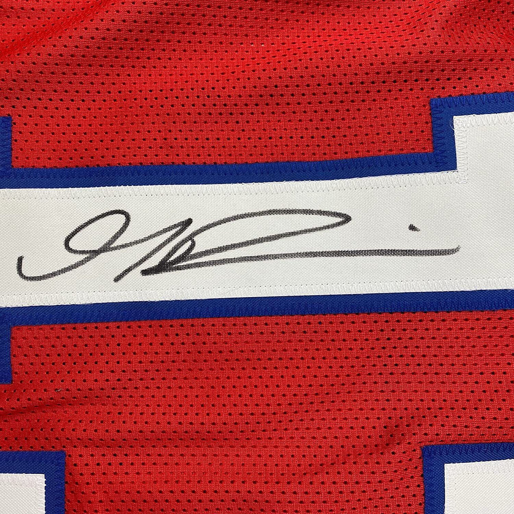 Framed Autographed/Signed Gabriel Gabe 33x42 Davis Buffalo Red Jersey ...