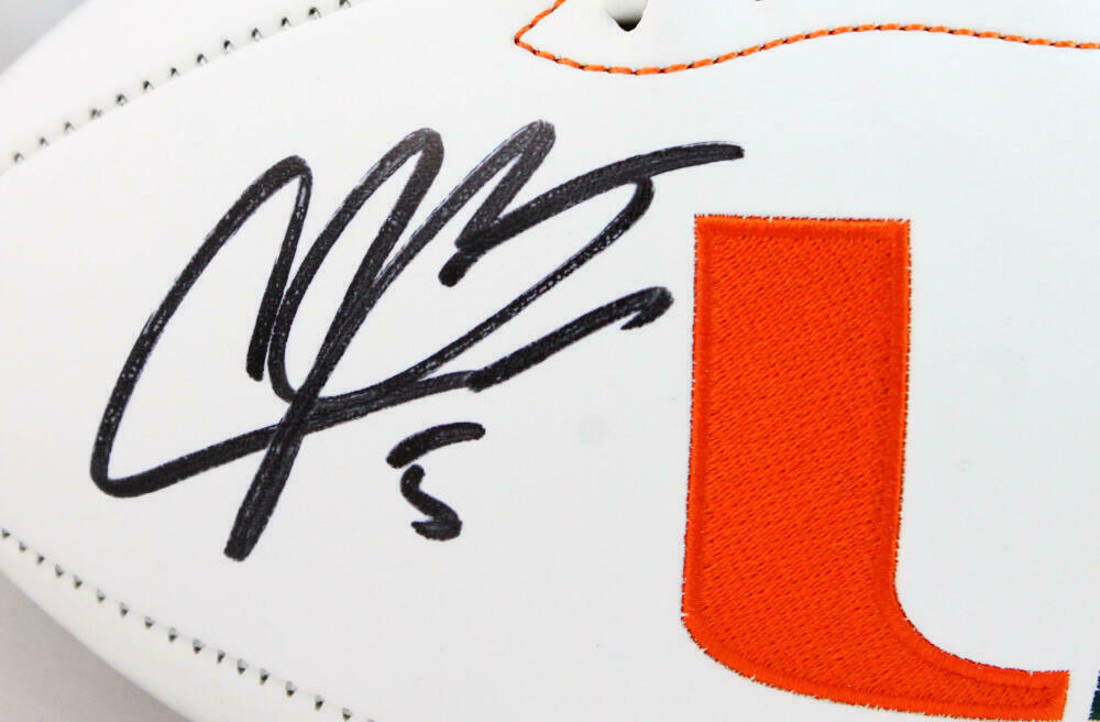 Andre Johnson Autographed Miami Hurricanes Logo Football- JSA W *Black ...