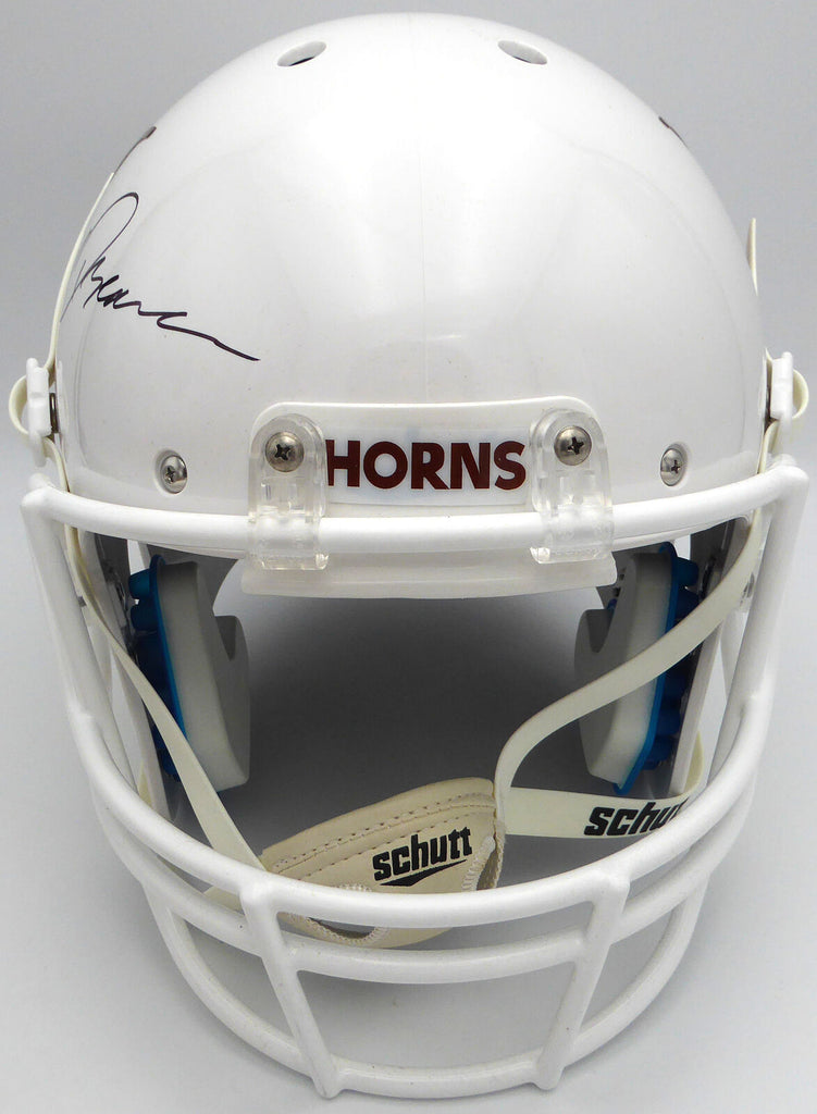 Quinn Ewers Autographed White Full Size Replica Helmet Texas Beckett Q ...