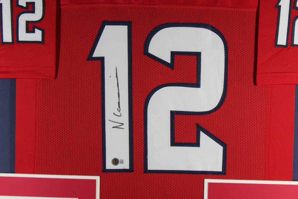 NICO COLLINS (Texans red TOWER) Signed Autographed Framed Jersey Becke ...