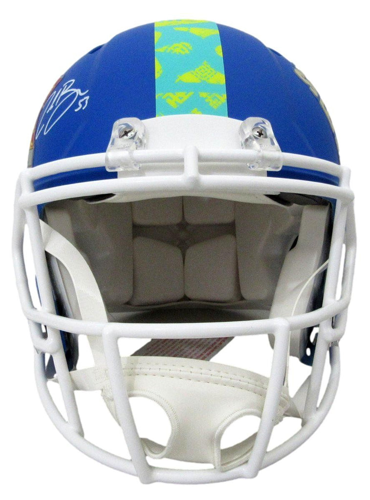 Zack Baun Signed Blue Full Size Authentic SB LIX Helmet Eagles Beckett ...