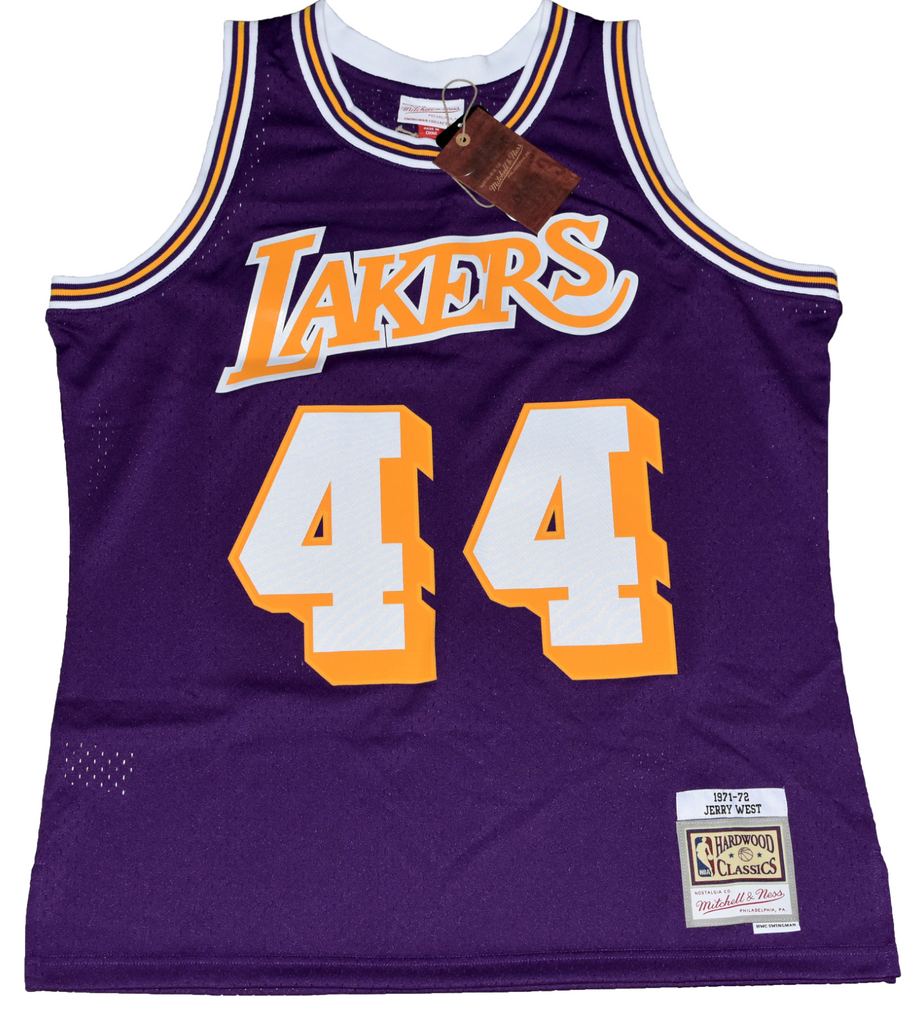 JERRY WEST SIGNED LOS ANGELES LAKERS #44 PURPLE MITCHELL & NESS JERSEY ...