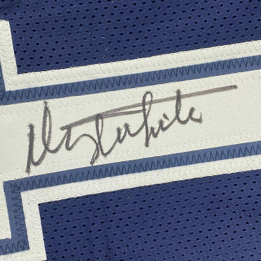 Framed Autographed/Signed Danny White 33x42 Dallas Dark Blue Jersey JS ...
