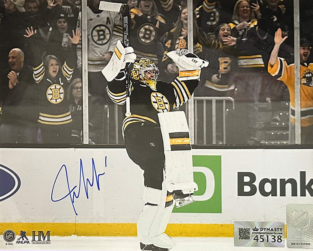 Jeremy Swayman Celebration Boston Bruins Autographed 8x10 Hockey Photo ...