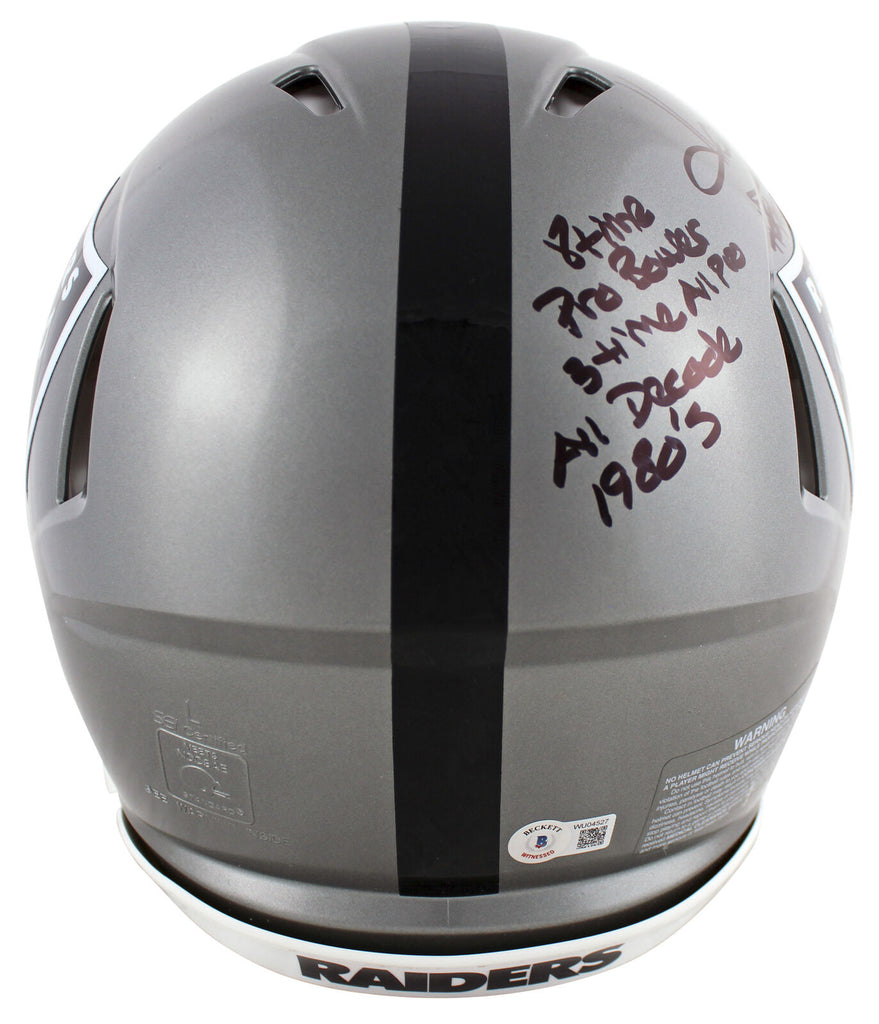 Raiders Howie Long "Career Stat" Flash F/S Speed Proline Helmet w/ cas ...