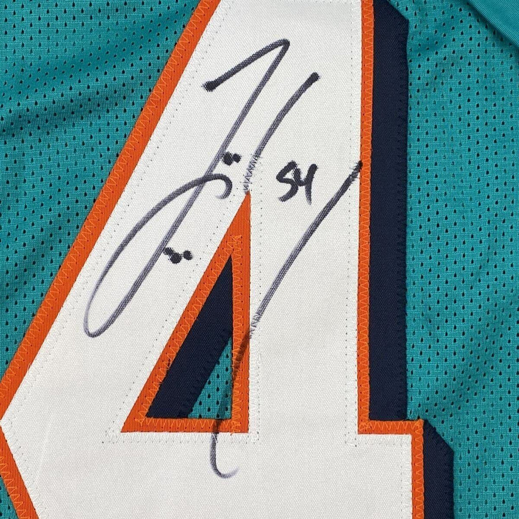 Autographed/Signed Zach Thomas Miami Teal Football Jersey JSA COA Auto ...