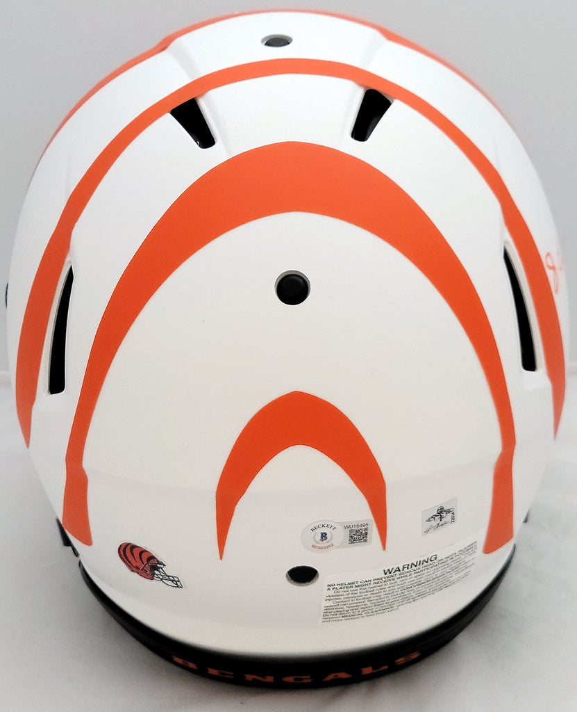 JaMarr Chase Auto Bengals Lunar Eclipse White Full Size Auth Spd Helme ...