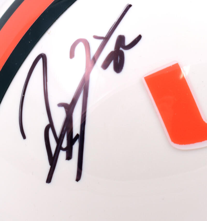 Ray Lewis Ed Reed Signed Miami Hurricanes White Schutt Mini Helmet-BA ...