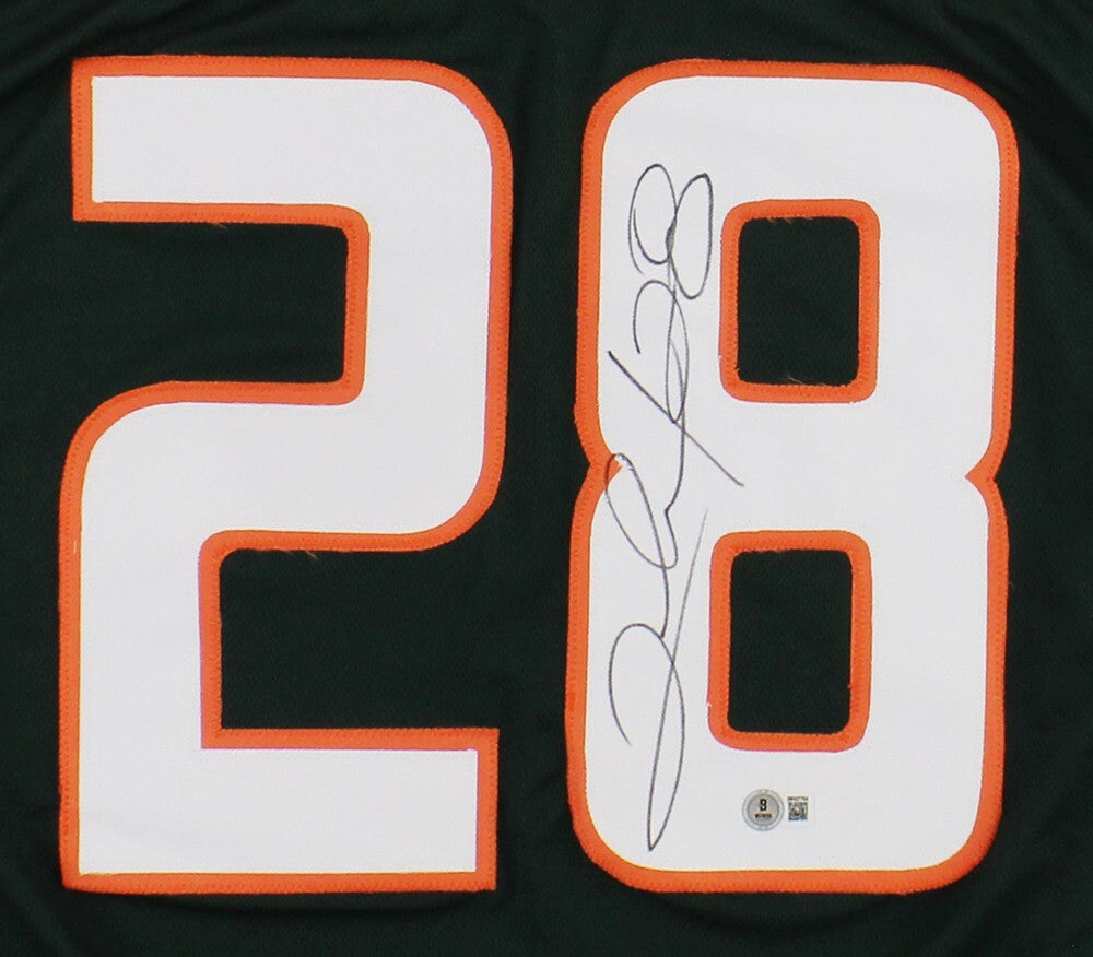 Clinton Portis Signed Miami Custom Green Jersey – Super Sports Center