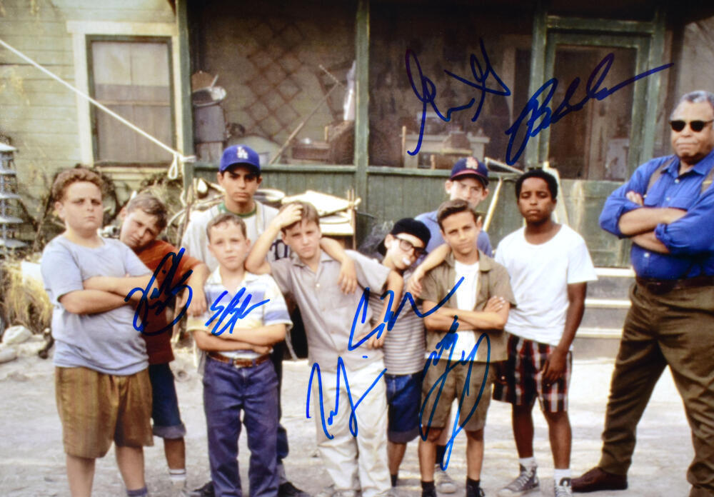 The Sandlot Autographed 11x14 Outside Photo w/7 Actors N/O -Beckett W ...