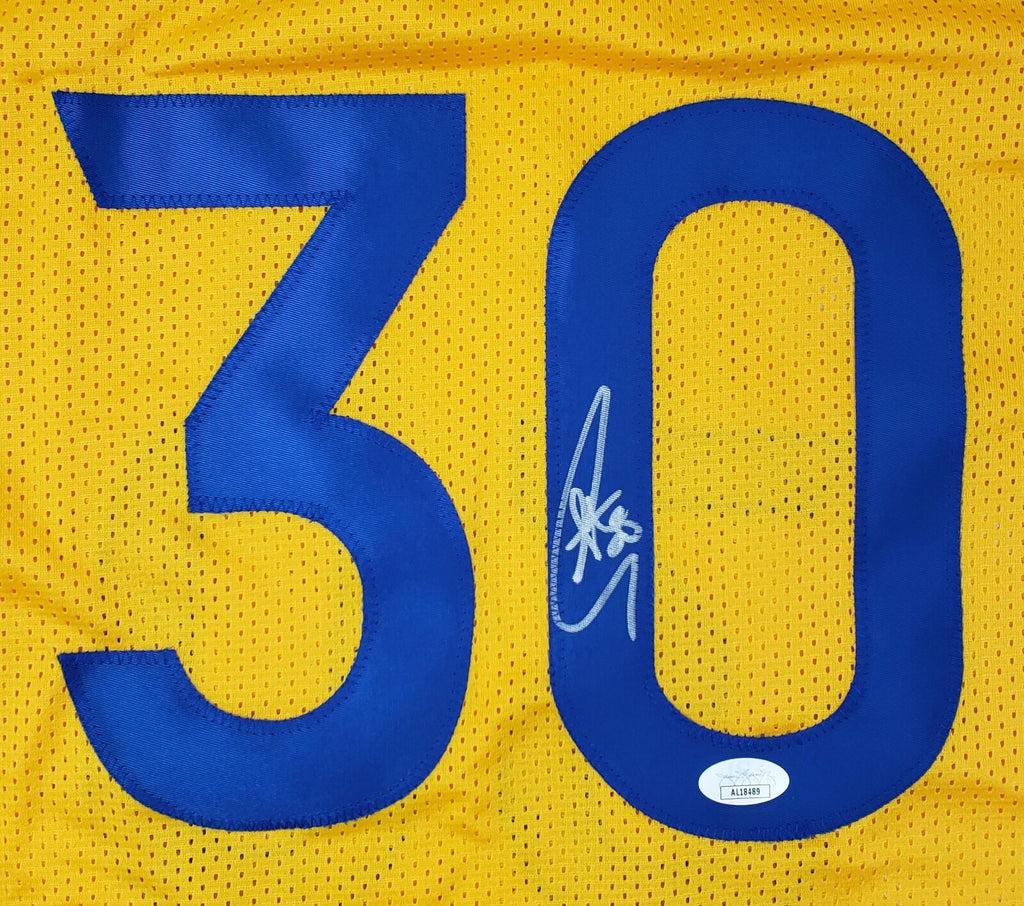 Stephen Curry Signed Custom Yellow Pro Style Basketball Jersey JSA Hol ...
