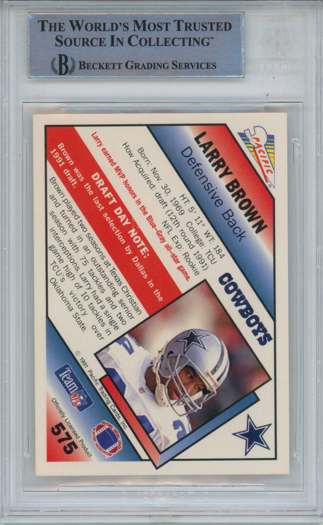 Larry Brown Signed 1991 Pro Set Platinum #286 Rookie Card SB MVP BAS S ...