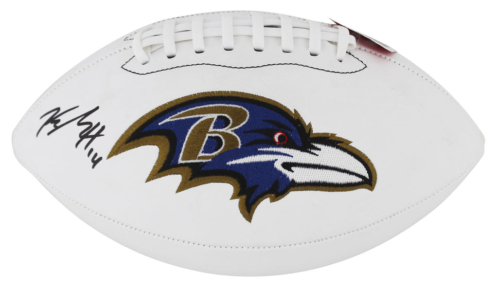 Ravens Kyle Hamilton Signed Rawlings White Panel Logo Football BAS Wit ...