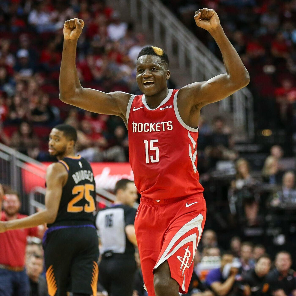 Clint Capela Signed Rockets 35"x43" Framed Jersey (Tristar) 2021 Rebou ...