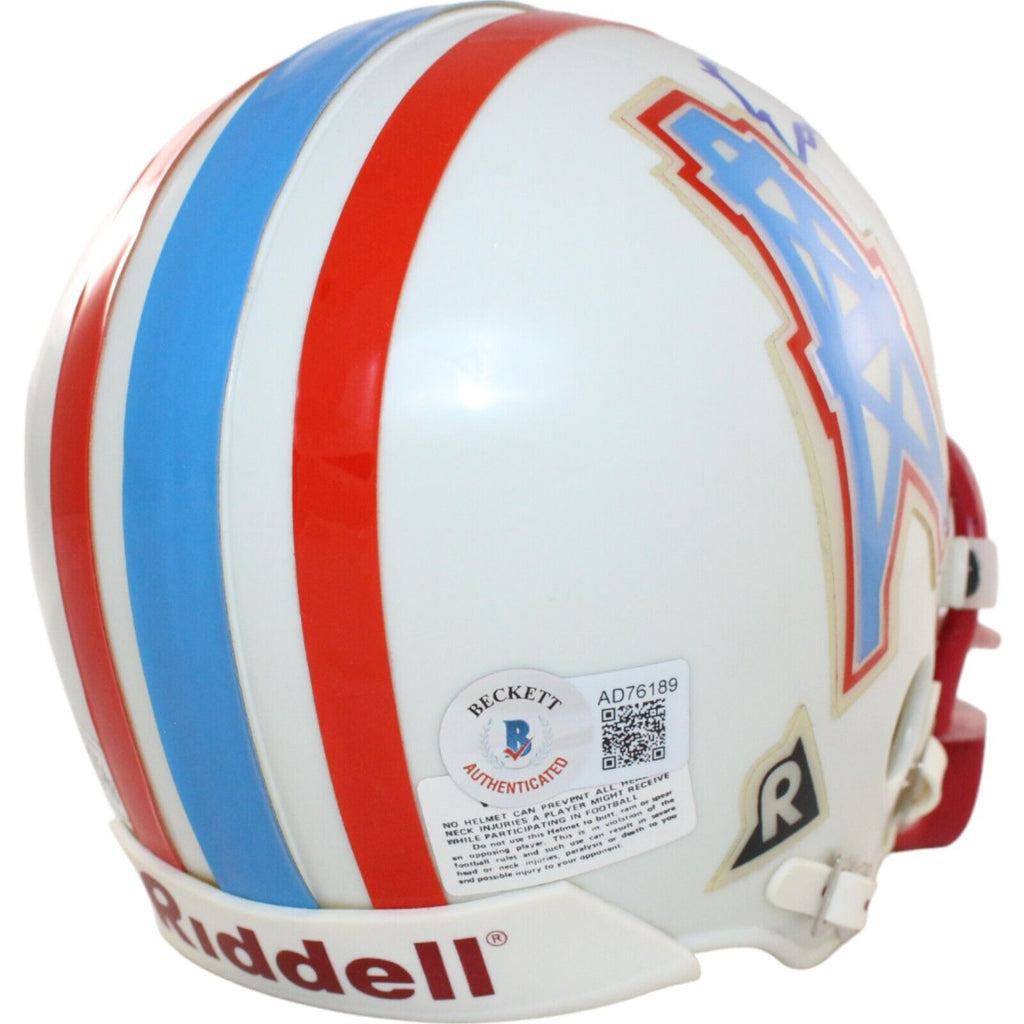 Earl Campbell Signed Houston Oilers VSR4 Replica Mini Helmet HOF BAS 4 ...