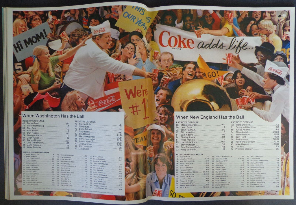PRO! 1978 NFL Program Washington Redskins vs. New England Patriots 177 ...