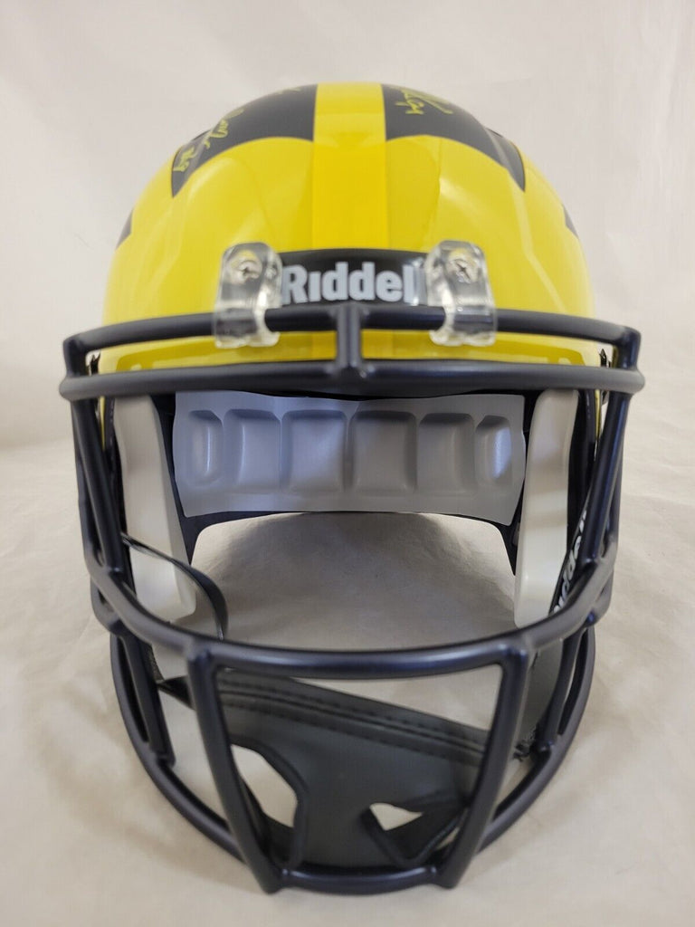 MICHIGAN WOLVERINES SIGNED SPEED REP HELMET - JJ McCARTHY, BLAKE CORUM ...