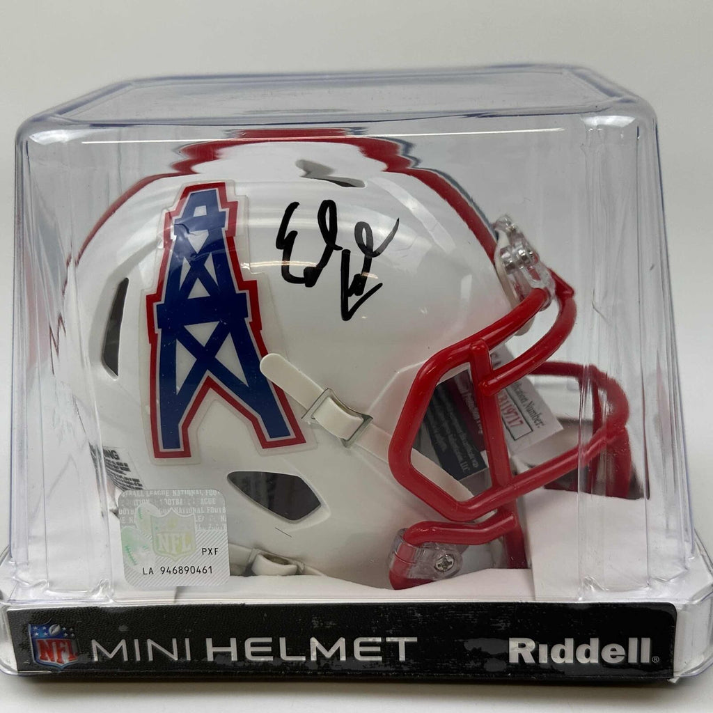 Autographed/Signed Earl Campbell Houston Oilers Mini Football Helmet J ...