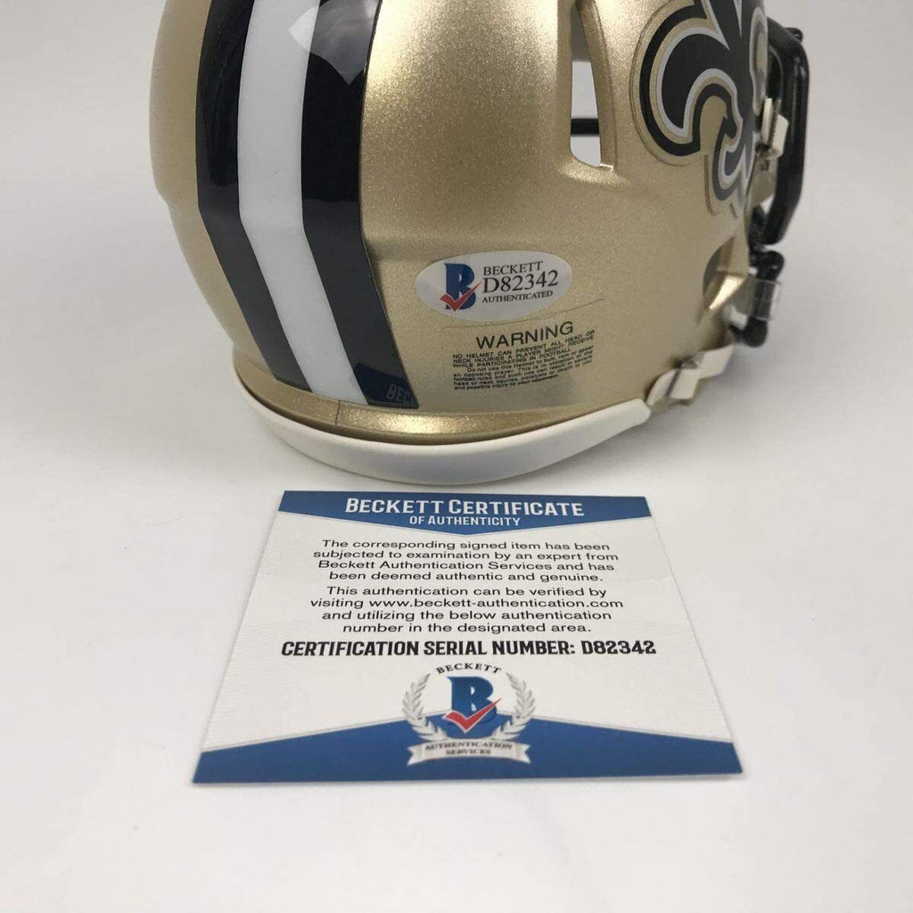 Autographed/Signed Alvin Kamara New Orleans Saints Mini Helmet Beckett ...