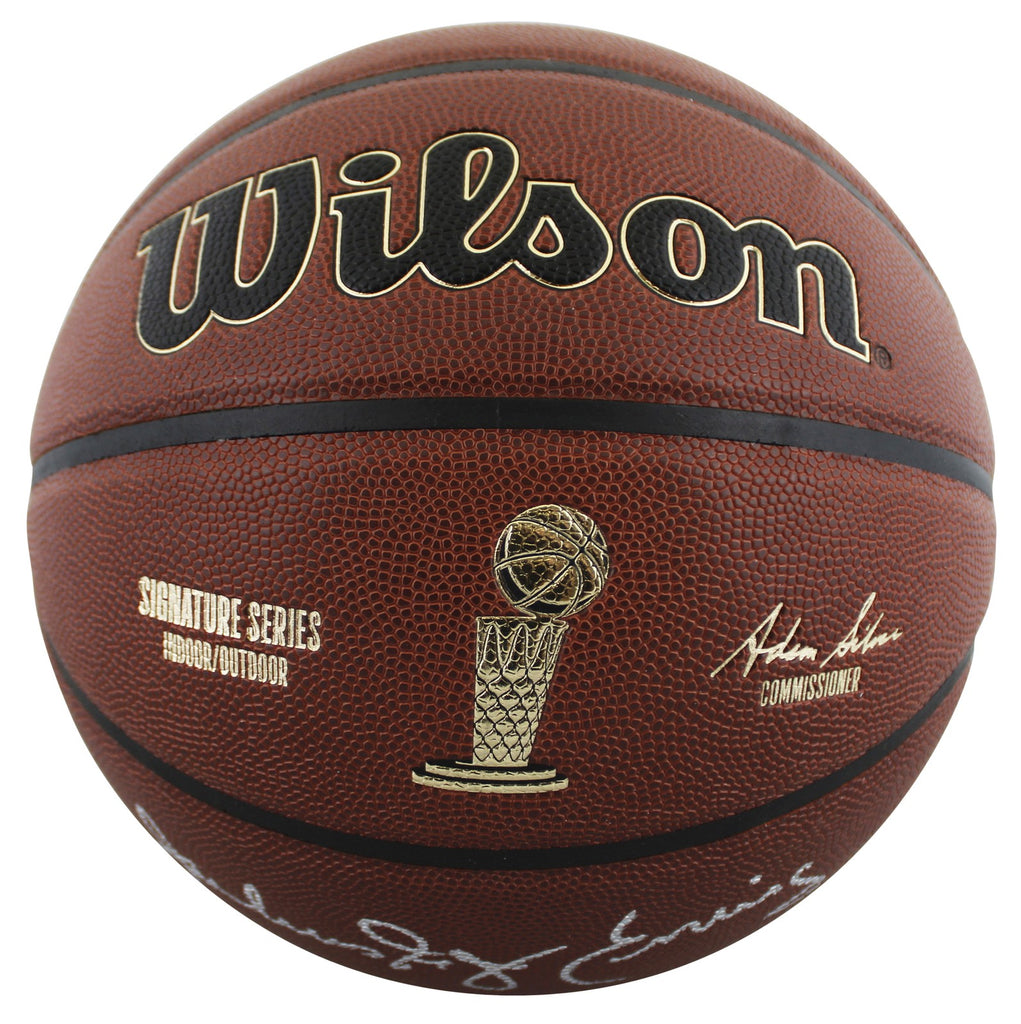 76ers Julius "Dr. J" Erving Signed Wilson Trophy Series Basketball BAS ...