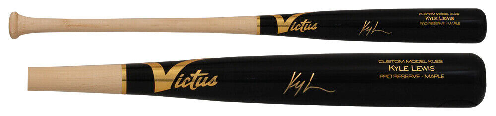Kyle Lewis Signed Victus Game Model Black Baseball Bat - (FANATICS COA ...