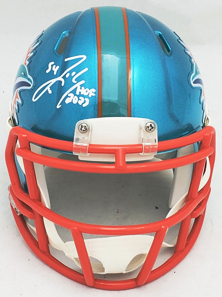 ZACH THOMAS AUTOGRAPHED DOLPHINS FLASH TEAL SPEED MINI HELMET HOF 2023 ...