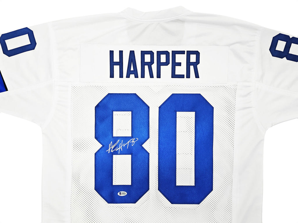 DALLAS COWBOYS ALVIN HARPER AUTOGRAPHED WHITE JERSEY BECKETT BAS WITNE ...