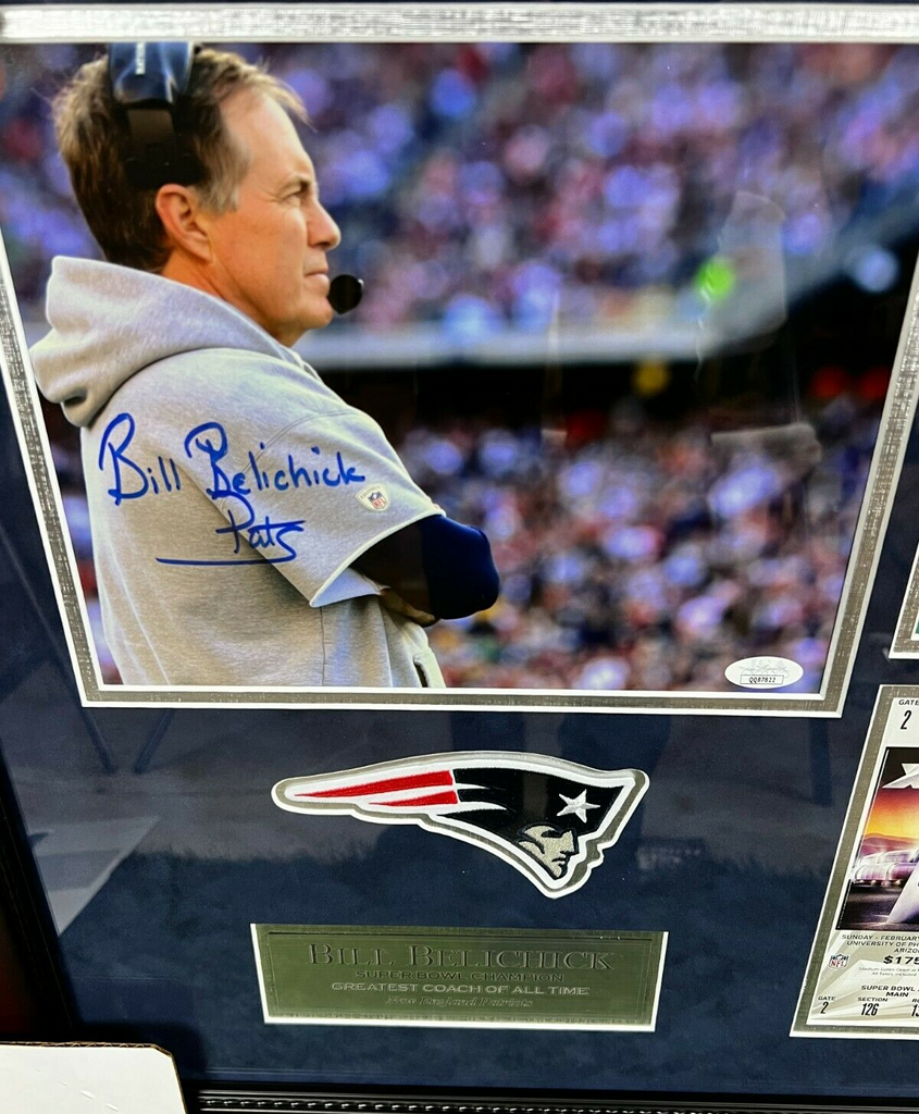 Bill Belichick Signed Autographed Photo Collage Framed to 21x27 JSA ...