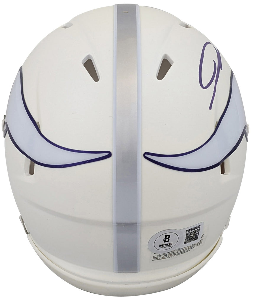 Vikings Jordan Addison Signed On-Field Alt 2024 Speed Mini Helmet BAS ...