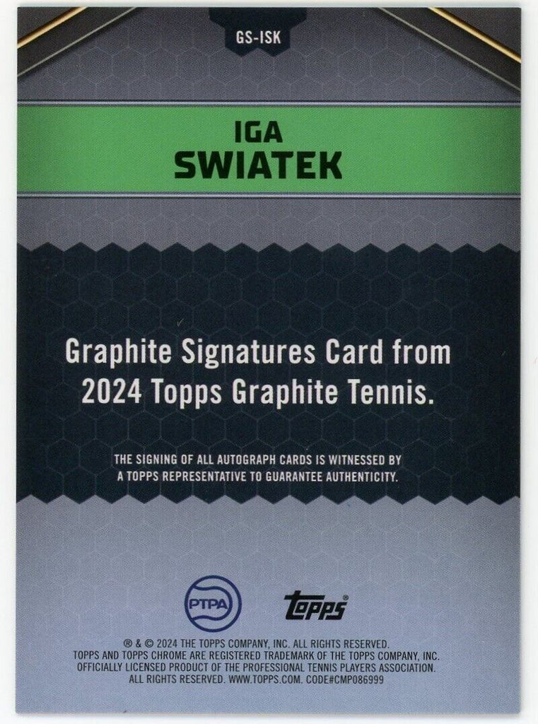 2024 Topps Graphite Tennis Signatures Iga Swiatek Auto Refractor #GS-I ...