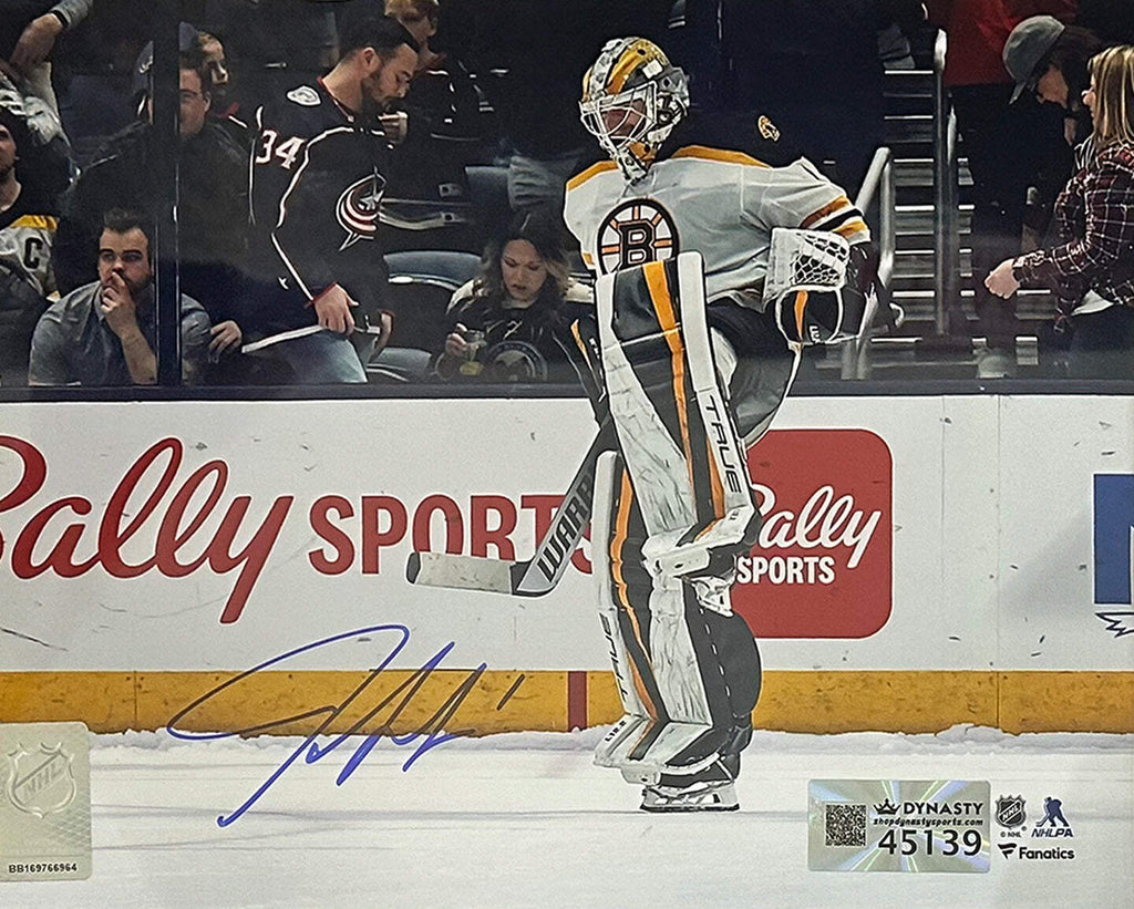 Jeremy Swayman Warming Up Boston Bruins Autographed 8x10 Hockey Photo ...