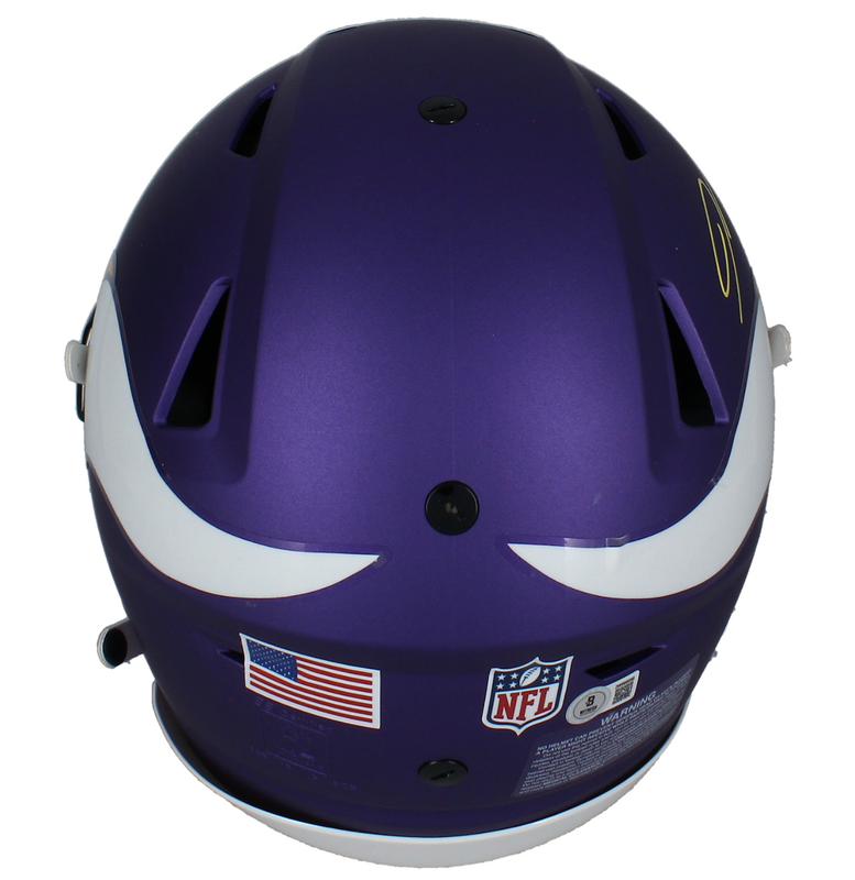 Jordan Addison Autographed Vikings 2023 Alt. Tribute Speedflex Helmet ...