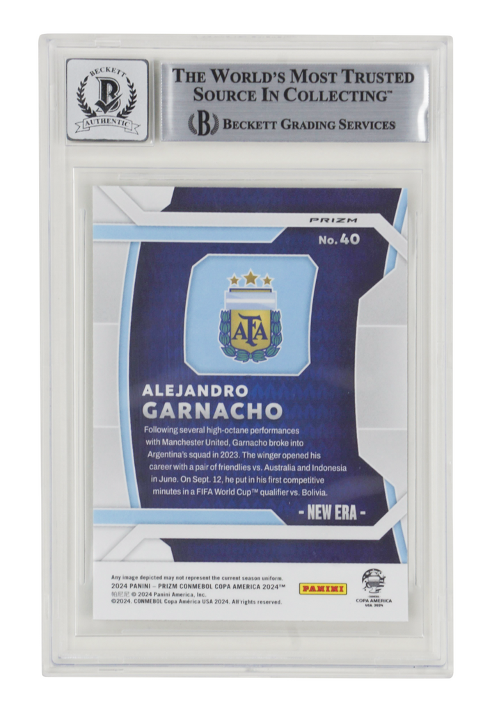 Alejandro Garnacho Signed 2024 Panini Prizm Copa America New Era - BGS ...