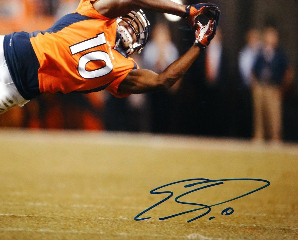 Emmanuel Sanders Autographed 16x20 Diving Against Colts Photo- JSA Aut ...