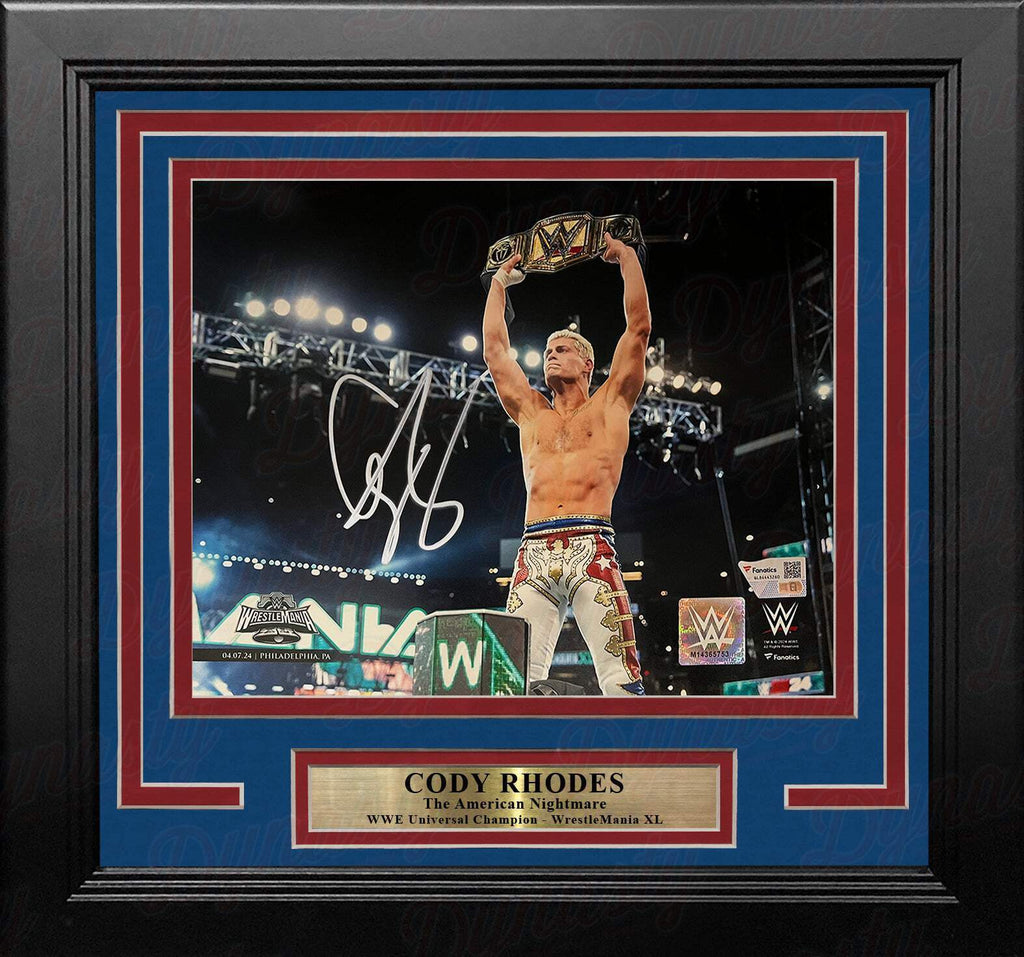 Cody Rhodes WrestleMania XL Championship Autographed 8x10 Framed WWE P ...