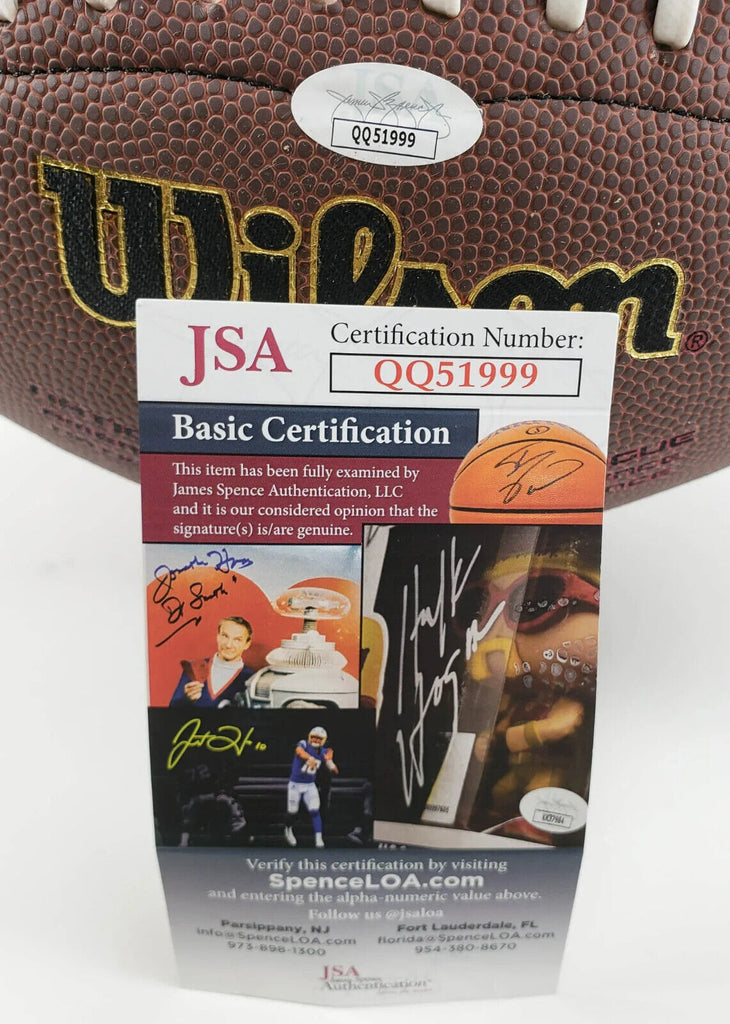 Jim Kelly Signed Wilson NFL Football (JSA COA) Buffalo Bills H.O.F. Qu ...