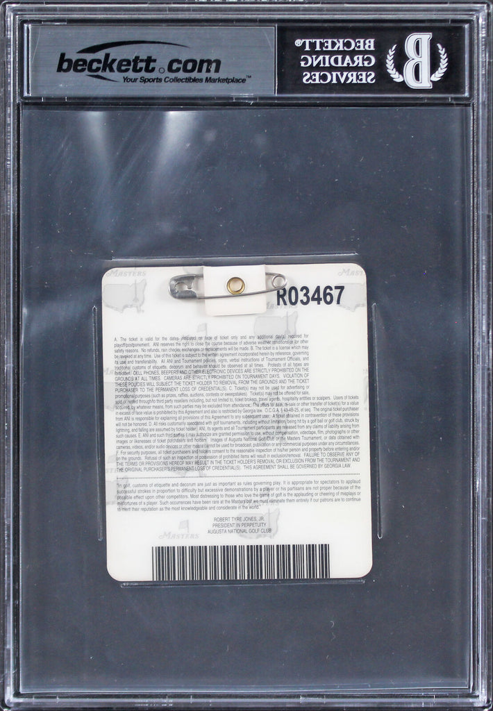Trevor Immelman Signed 2008 Masters Augusta National Badge Ticket BAS ...