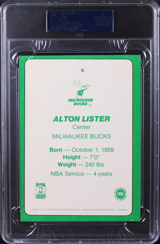 Bucks Alton Lister Signed 5x7 1985 Star NBA Court Kings #5 Card PSA/DN ...