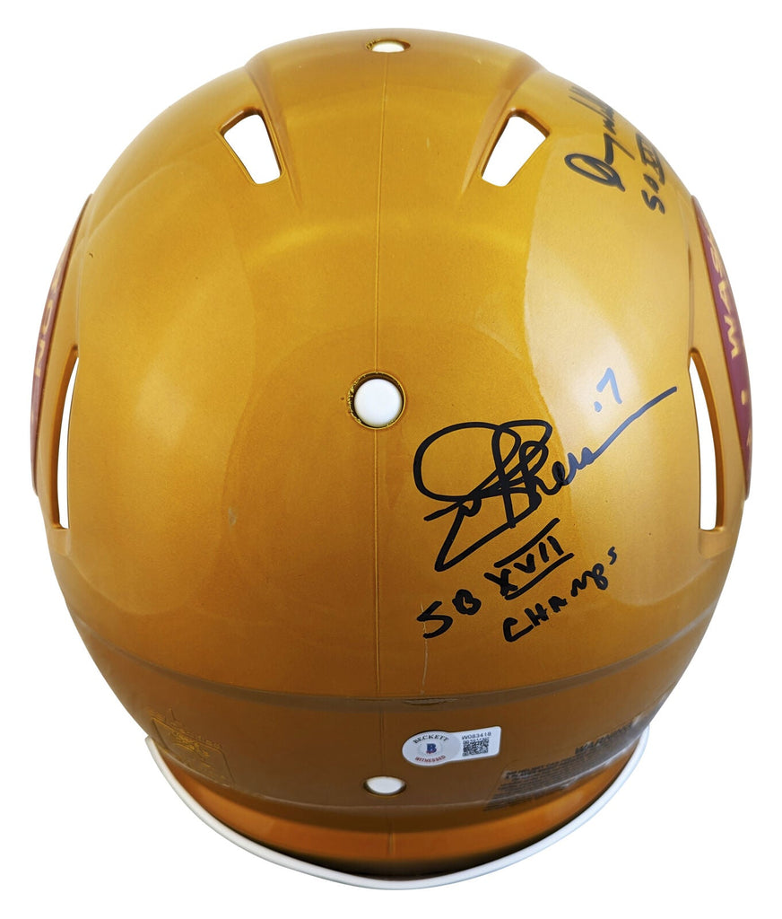 Washington SB QBs (3) Signed Flash Full Size Speed Proline Helmet BAS ...