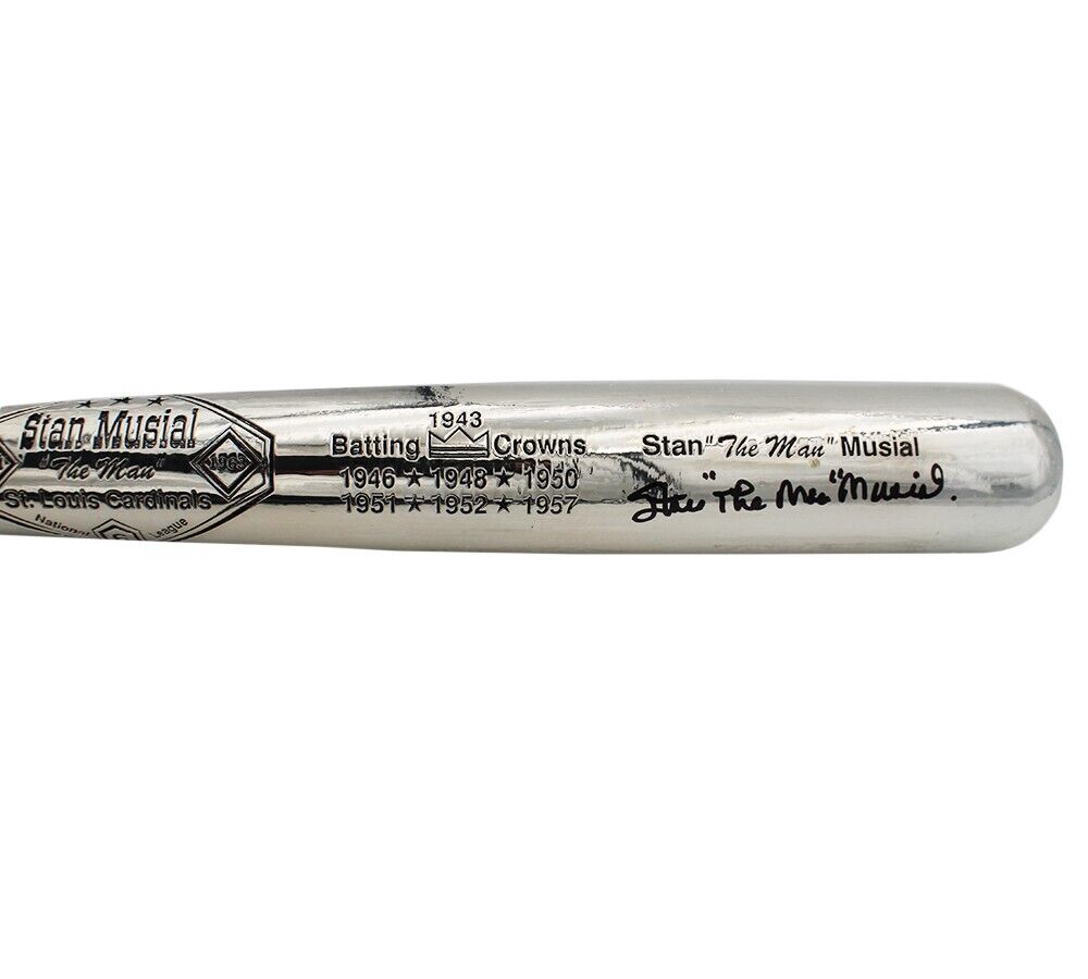 Stan Musial Signed St. Louis Cardinals Silver Commemorative Bat - Stan ...
