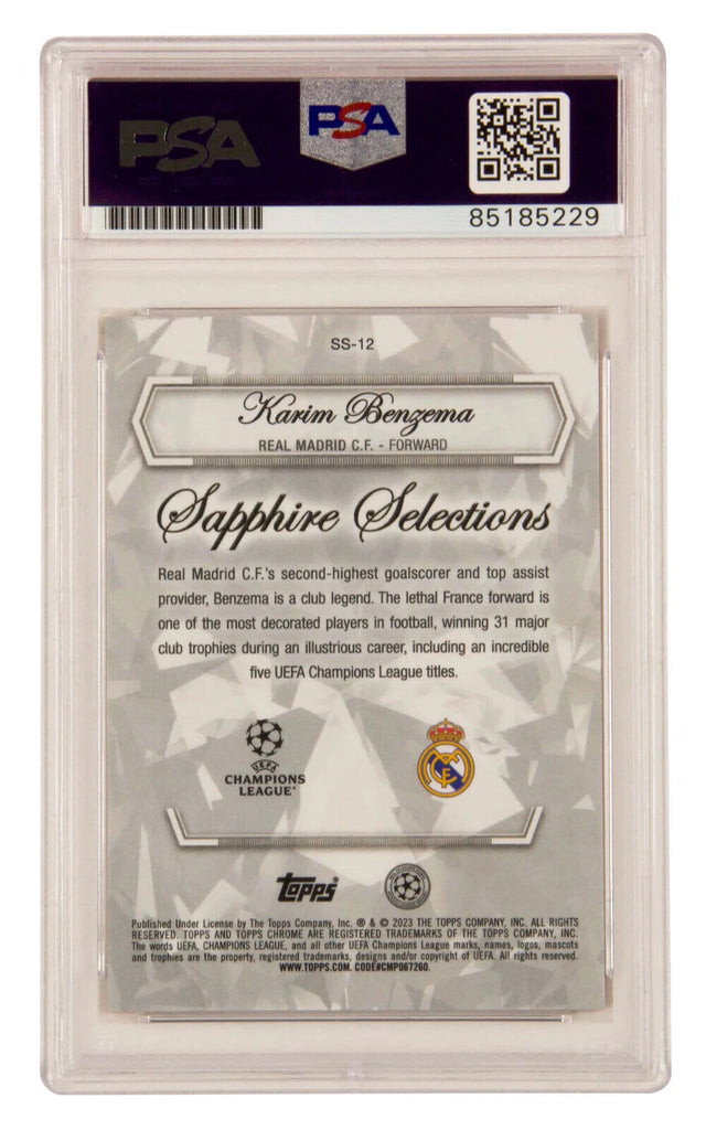 Karim Benzema Signed 2023 Topps Chrome Sapphire Orange /25 - PSA 10 Au ...