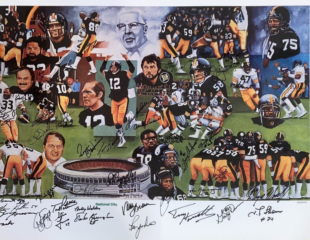Pittsburgh Steelers Legends (52) Signature 20x39 Dynasty Lithograph PS ...