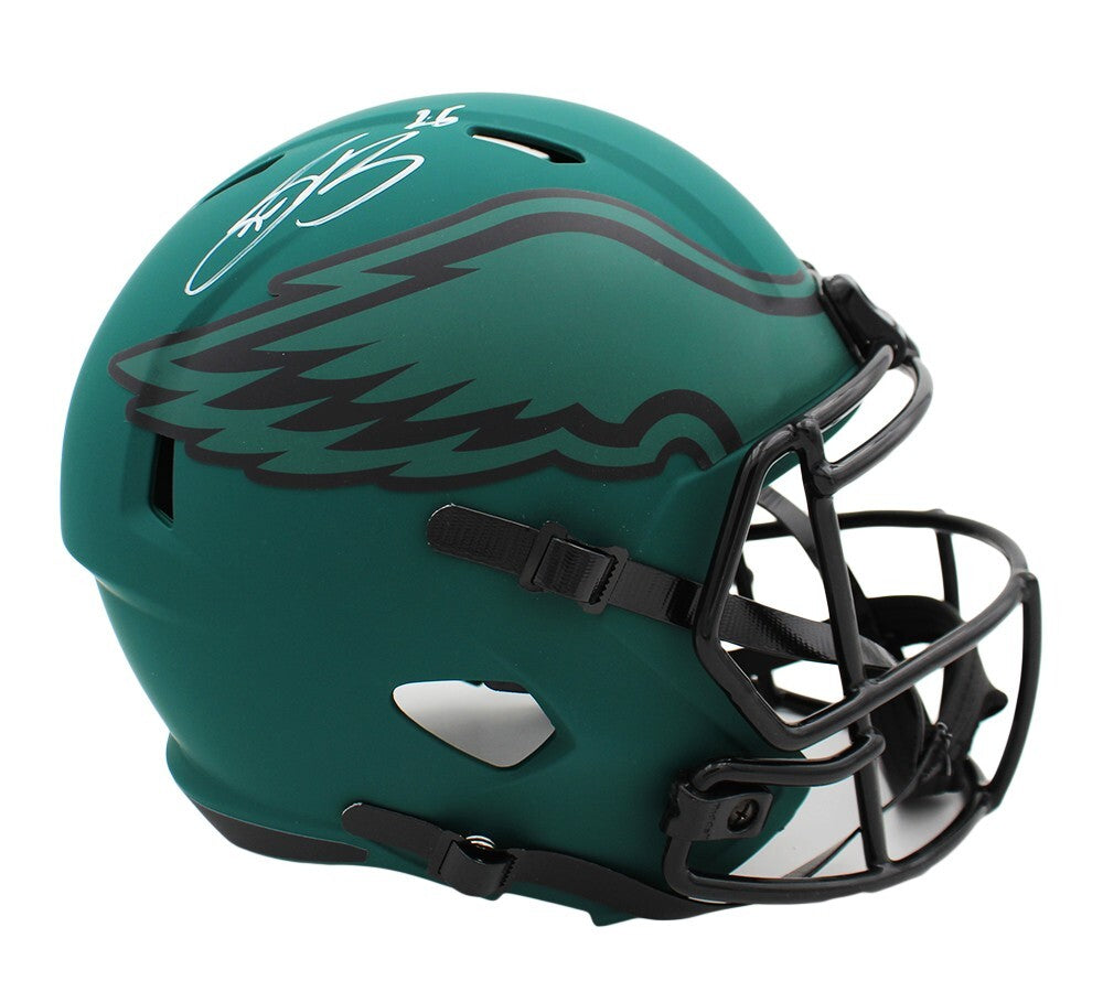 Saquon Barkley Signed Philadelphia Eagles Speed Full Size Rave NFL Hel ...